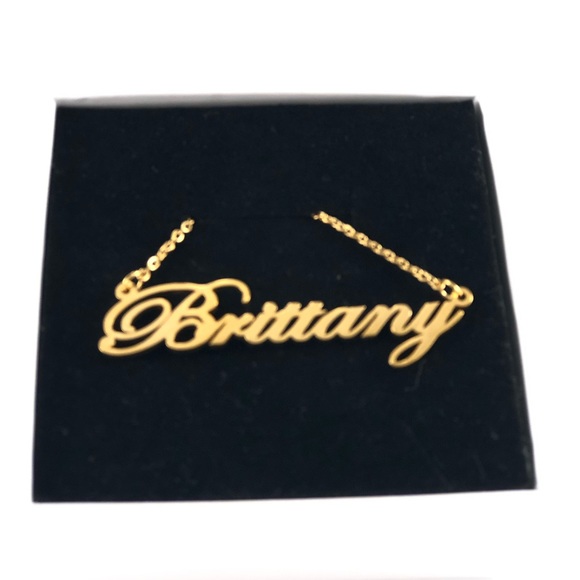 Dessy Adoye | Jewelry | 4k Gold Plated Name Necklace Brittany | Poshmark